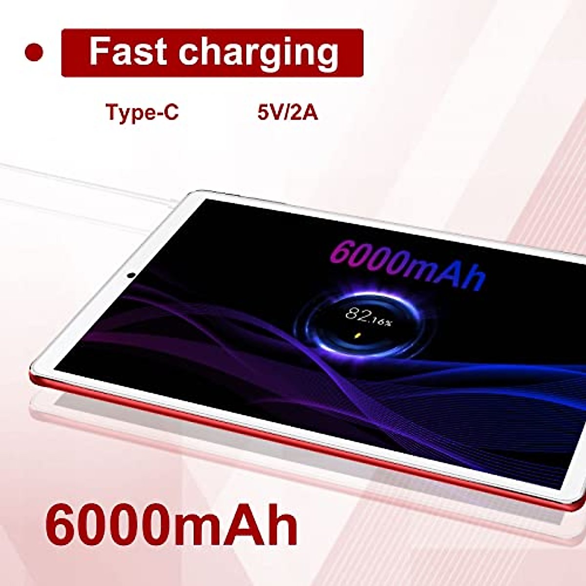 AOYODKG 2 in 1 Tablet 10 in, Android 11 Tablet Computer with Keyboard Bundle, 4GB+64GB, 5G & 2.4G WiFi Tablets PC, Dual Camera, 6000mAh, Mouse, Stylus (DGO-Red)