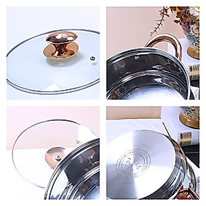 Upgraded Version 8 Pcs Pots Set Nonstick,Premium Stainless Steel Pots,Pot Sets for Cooking Nonstick Clearance with Stainless Steel Handle and Glass Lid（1.5Qt,2.0Qt,3.0Qt,5Qt）