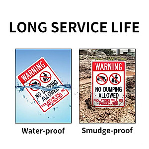 No Dumping Allowed - Violators will be Prosecuted Sign, 14"x 10" .04" Aluminum Reflective Sign Rust Free Aluminum-UV Protected and Weatherproof