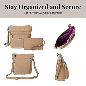Baggallini womens Pocket With Rfid Crossbody Bags, Beach, One Size US