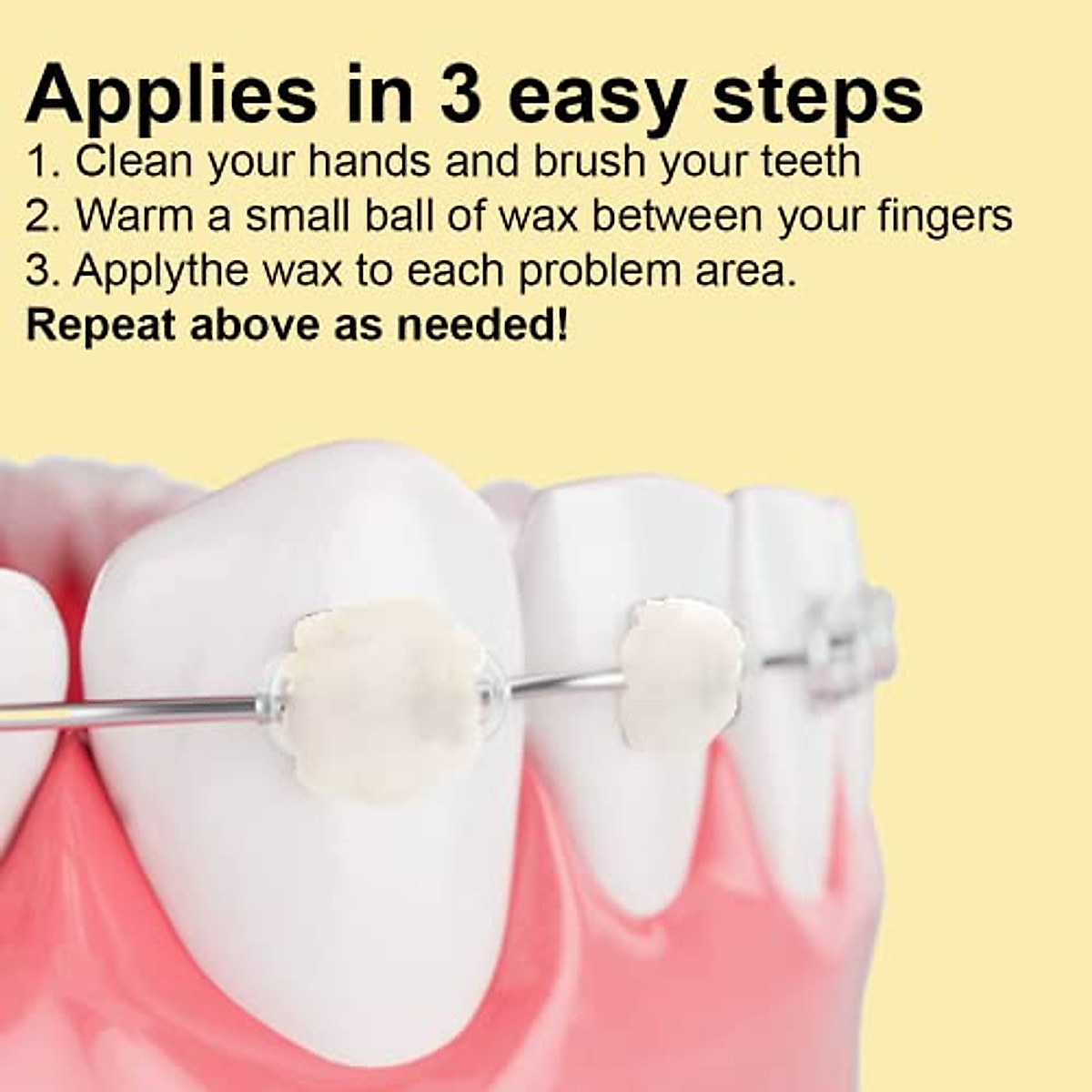 Braces Wax - 10 Pack for Dental Aligners, Unscented & Flavorless - Includes Reusable Travel Case - Food Grade