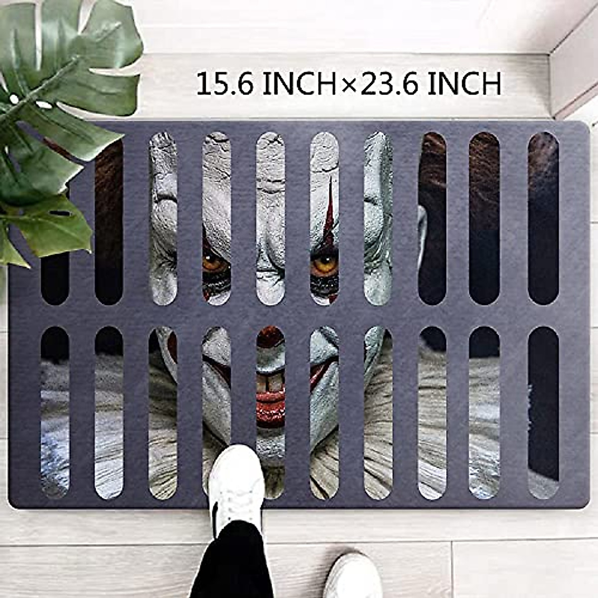 3D Stereo Vision Clown Door Mat Living Room Bedroom Coffee Table Mat Generic Halloween Carpet （15.6×23.6 INCH）(Color2)