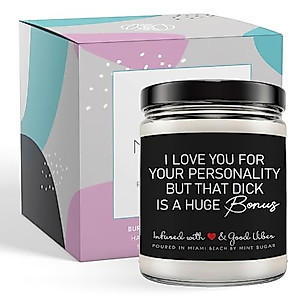 Candle Gifts for Men Funny, Boyfriend Candle, Made in USA, 9 oz, Funny Christmas Gifts for Boyfriend by Mint Sugar Candle Company