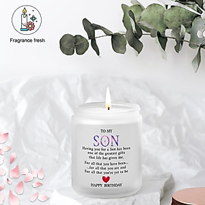 Son Birthday Gifts from Mom Dad: Best Happy 20th 30th 40th Birthday Gifts for Son, Son in Law, Son Adult Men - Lavander Scented Candles