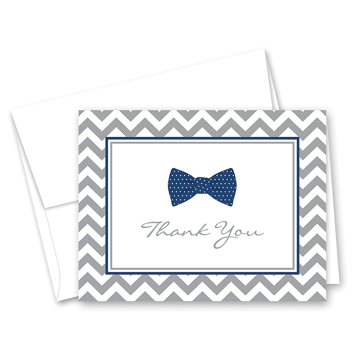50 Cnt Little Man Bow Tie Baby Shower Thank You Cards (Navy)