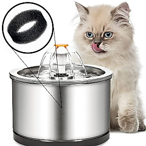 6 Pieces Pet Fountain Filter Pet Water Round Foam for Cat Drink Fountain Cat Water Sponge Cat Fountain Black Sponge Replacement Keep Water Clean Healthy