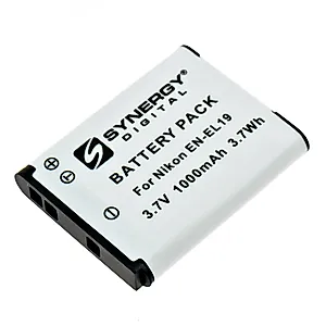 Synergy Digital Camera Battery, Works with Nikon Coolpix S6900 Digital Camera, (Li-Ion, 3.7V, 1000 mAh) Ultra Hi-Capacity, Compatible with Nikon EN-EL19 Battery