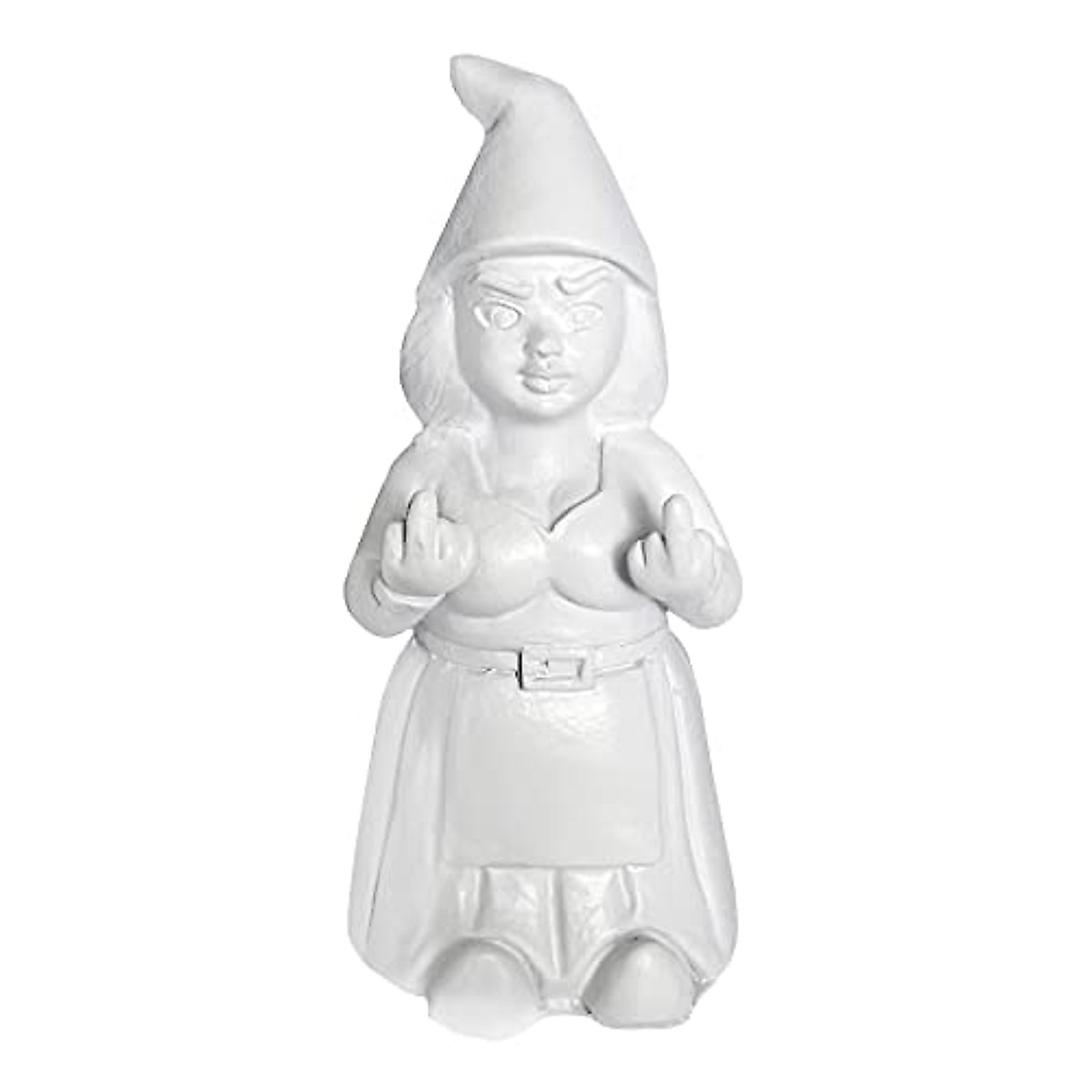 Gnometastic Gnude Mini Gnomes - Lady Double Bird Gnome Unpainted Gnome Statue, 3.75in Tall - DIY Paint Your Own Gnome - Polyresin, Indoor/Outdoor Funny Garden Gnomes to Paint for Adults