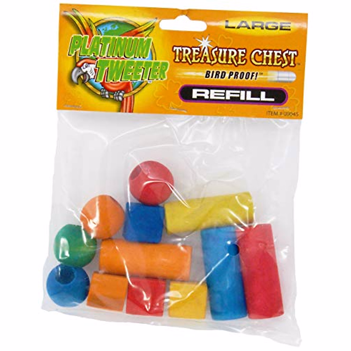 Bonka Bird Toys 60045 Large Wooden Blocks Treasure Chest Refill Parrot Foraging cage Conure Amazon African Grey Beak chew Aviary Supply