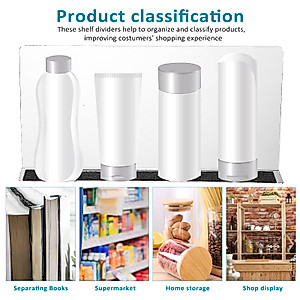 Baluue 6Pcs Clear Shelf Dividers, Magnetic Shelf Divider Organizer, Multi-Function Closets Separator Clapboard for Supermarket Goods Commodity Dividers 12cm