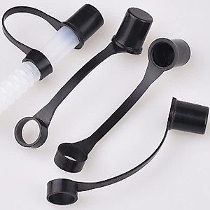 Diximus 10-pack Black Caps Drinking Straw CAP - straw cover - straw caps covers