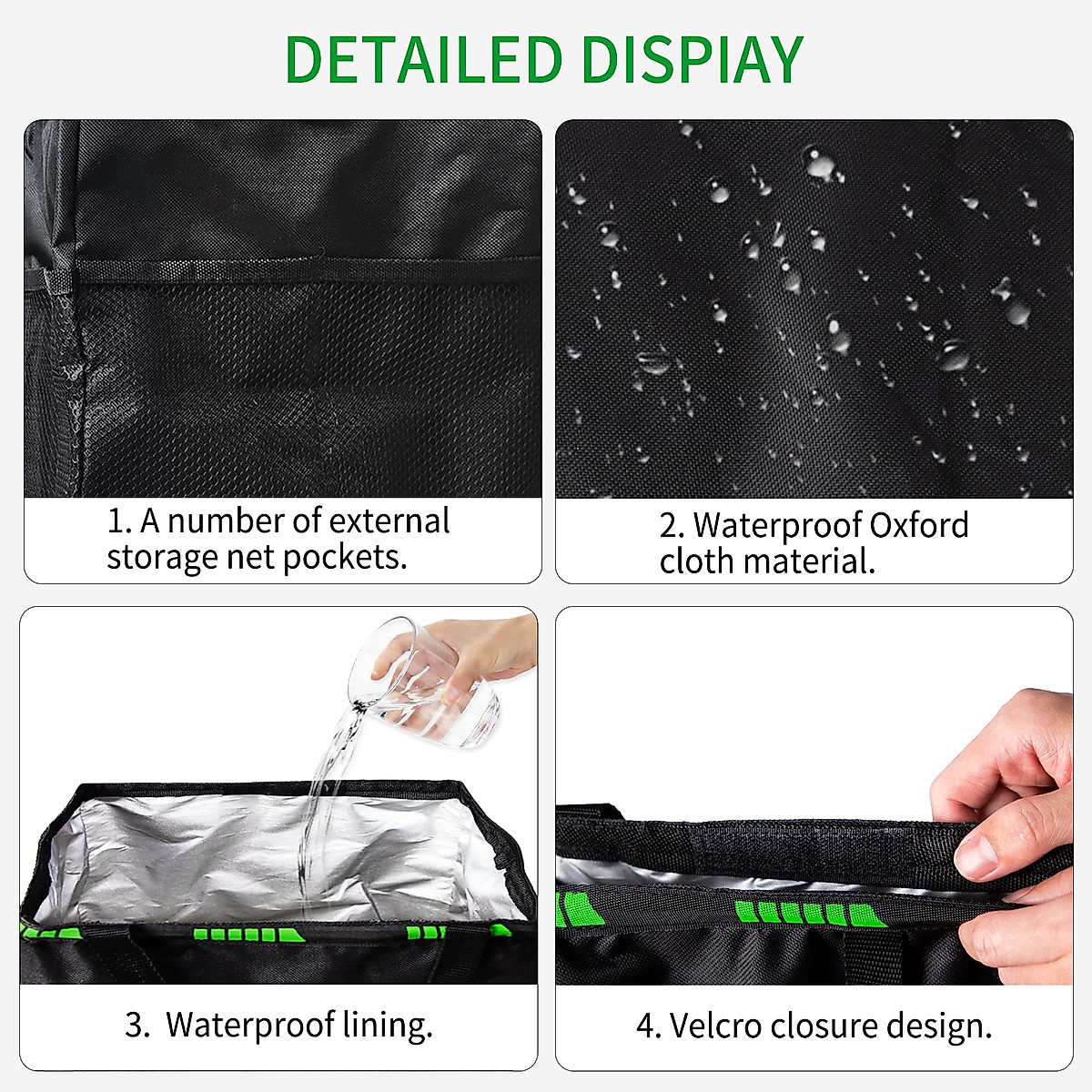 GaRhomxy Car Trash Can, Hanging Car Trash Bag, Large Capacity Foldable Waterproof Litter Garbage Bag Organizer for Cars, SUVs, Trucks, Car Interior Accessories