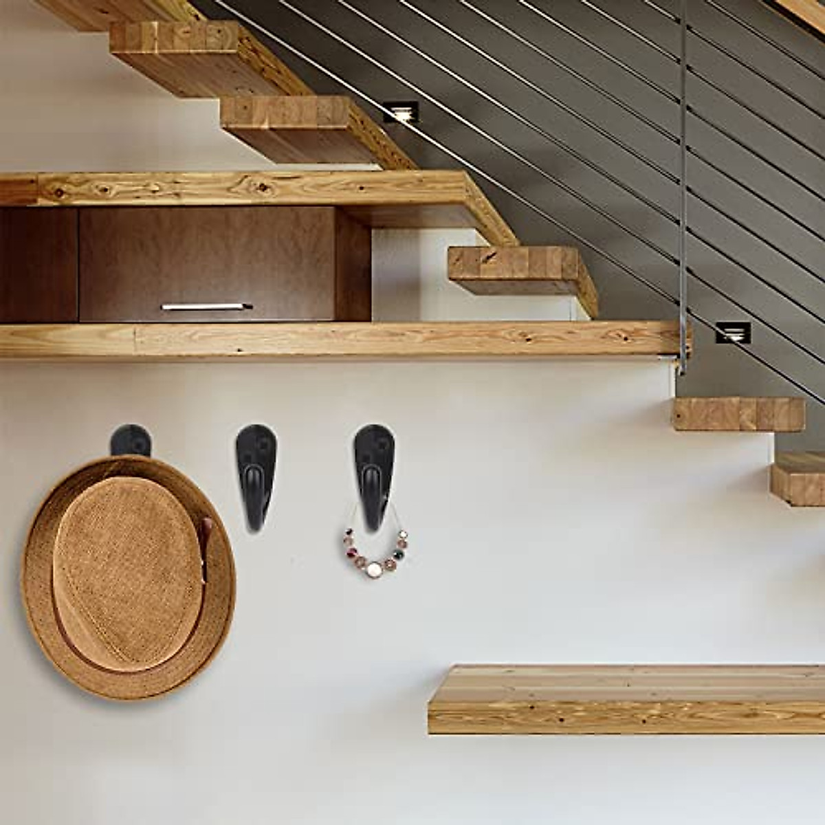 Mzizi Dco Wall Hooks,Coat Hooks Wall Mounted,Single Metal Hooks, Heavy Duty Wall Hooks for Hanging Hat Towel Robe Bag Jacket Clothes (Black 15PCS)