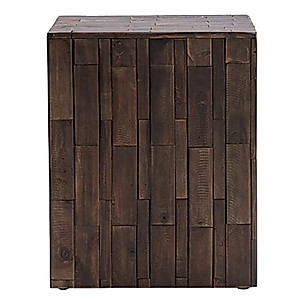 Amazon Aware FSC Certified Indoor/Outdoor Recycled Square Wood Stool and Plant Stand, Cocoa Wash Brown