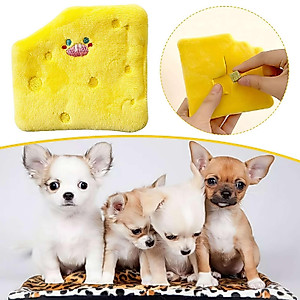 Dog Toy, Squeaky Dog Toys,Dog Puzzle Toys, Puppy Chew Toys,Cheese Shape Food Puzzle Toys for Cats Dogs,Food Themed Squeaker Chew Toy, Great for Puppies & Small, Medium Dogs (Yellow)