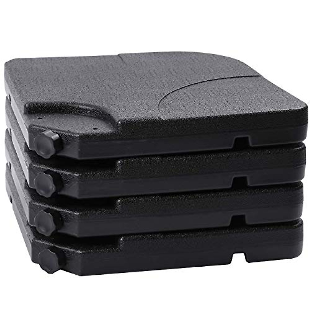 Sunnyglade 4PCS 176LB Square Shaped Water Or Sand Filled Umbrella Base Cantilever Offset Patio Market Umbrella Base Stand with U Locking (Black)