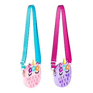 Mud Pie Pink Unicorn Popper Purse