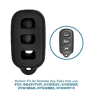 Keyless2Go Replacement for New Silicone Cover Protective Case for Select Toyota 4 Button Remotes - Black