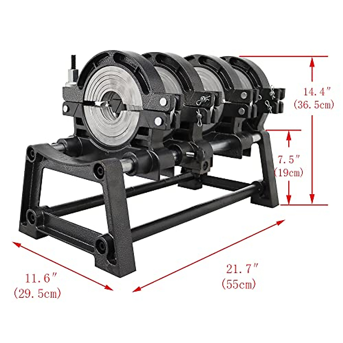 INTSUPERMAI Pipe Fusion Welder 4 Clamps Electric Tube Butt Fusion Machine Pipe Welding Machine PP PE PB PVDF Butt Fusion Welding Machine 110V 2.48"-6.30" (63-160mm) with Digital Heating Plate