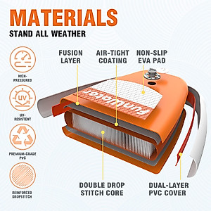 FunWater SUP Inflatable Stand Up Paddle Board 10'x31''x6'' Ultra-Light Inflatable Paddleboard with ISUP Accessories,Fins,Adjustable Paddle, Pump,Backpack, Leash, Waterproof Phone Bag,Kayak Seat