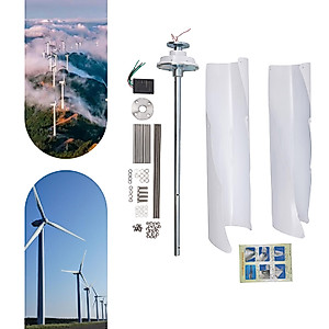 DOONARCES 400W 12V Vertical Wind Turbine Generator Kit, Helix Maglev Axis Wind Turbine Generator with 2-Blades Wind Power Generator Kit with PWM Controller Windmill Generator System, White (12V)