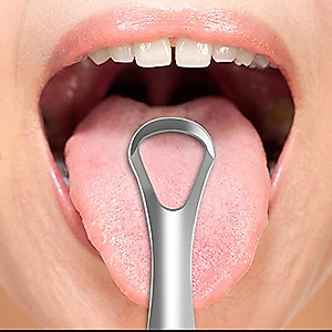 Tongue Scraper Set, Stainless Steel Smoothing Surfaces Safe Tongue Cleaner Tongue Cleaning Tool, Easy to Clean for reducing Bad Breath