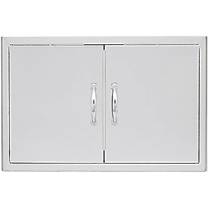 Blaze Grills Double Access Door for Stainless Steel Outdoor Kitchen Vertical Cabinet, Grilling Station, or Storage with Paper Towel Holder, 32 Inches