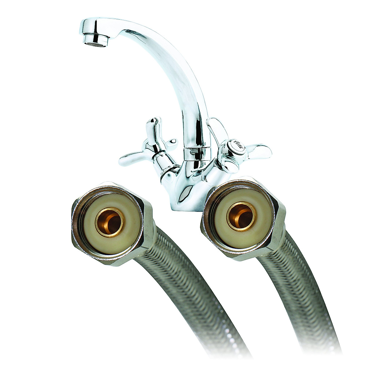 Fluidmaster B4F30 Faucet Connector, Braided Stainless Steel - 1/2 F.I.P. Thread x 1/2 F.I.P. Thread, 30-Inch Length