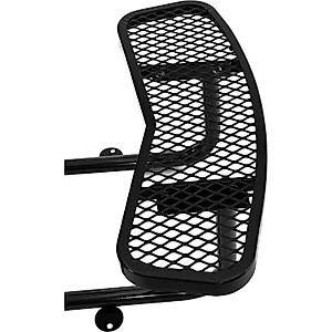 Global Industrial 46" Wheel Chair Accessible Round Picnic Table, Surface Mount, Black