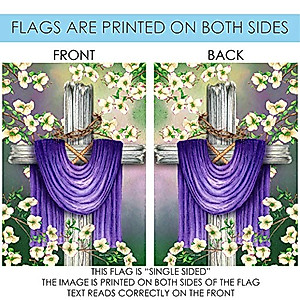 Toland Home Garden 1112324 Easter Cross Easter Flag 12x18 Inch Double Sided Easter Garden Flag for Outdoor House religious Flag Yard Decoration