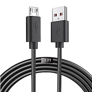 Replacement Micro USB Charger Cord for JBL Clip 3, 2, JBL Flip 4, 3, 2, JBL Charge 3, 2, 2 Plus Waterproof Portable Bluetooth Speaker Charging Cord Cable (5FT)