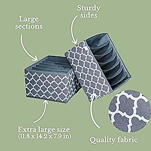 Three Sweet Peas Co XL Jeans Organizer for Closet I Clothes Organizer for Folded Clothes I Drawer Organizer for Clothing | Wardrobe Clothes Organizer for Jeans Grey