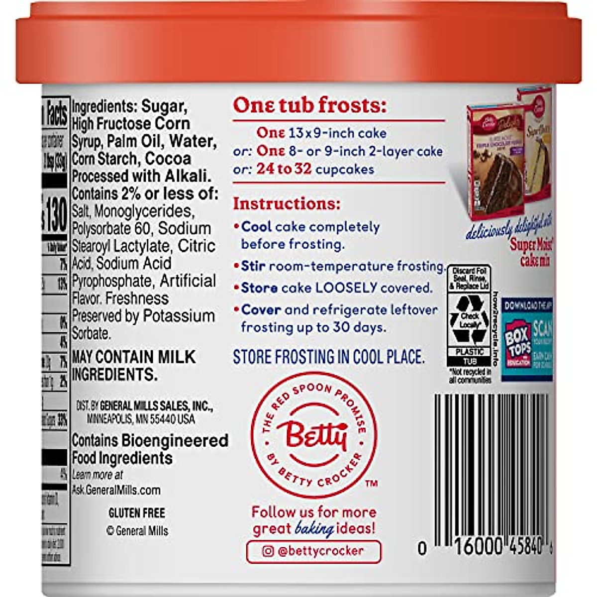 Betty Crocker Gluten Free Chocolate Frosting, 16 oz. (Pack of 8)
