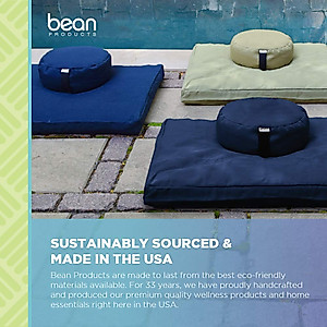 Bean Products Zabuton Meditation Cushion, Small, Navy - 10oz Cotton