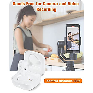 TikTok Remote Control Kindle App Page Turner, Bluetooth Camera Video Recording Remote, TIK Tok Scrolling Ring for iPhone, iPad, iOS, Android - White