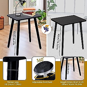 Yawinhe Side Table 2-Tier end Table,Nightstand with Storage Shelf,Modern Wooden Side Table Bedside Table,Suitable for Living Room, Bedroom, Balcony (First Floor/(1-Pack), Black)