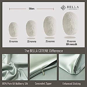 Bella Coterie Luxury Silk Pillowcase for Hair and Skin | 30 Momme | 100% Pure 6A Mulberry Silk | Super Soft | Perfectly Plush [Standard, Sage Green]