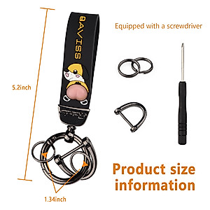 Turcee Cute Cartoon PVC Animal Keychain Zinc Alloy Key Ring Accessories Fashion keychains for Car Key Fit for Women and Men (Dog)