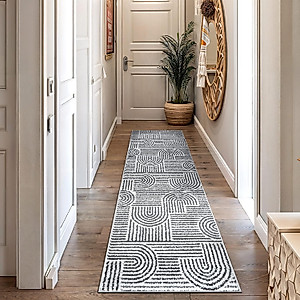 Rugshop Bohemian Stripe Arch Design High Traffic Living Room,Bedroom,Kitchen, Home Office Runner Rug 2' x 7' Cream