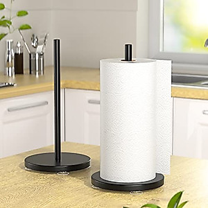 Paper Towel Holder Countertop with Suction Cups Base for One-Handed Operation, Free-Standing Paper Towel Roll Dispenser, Paper Towel Stand Suitable for Kitchen, Bathroom, Pantry, RV