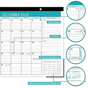 2023 Desk Calendar- 12 Monthly Desk/Wall Calendar, January 2023- December 2023, 12'' X 17'', Desk Calendar 2023 with Large Ruled Blocks for Planning and Organizing for Home or Office