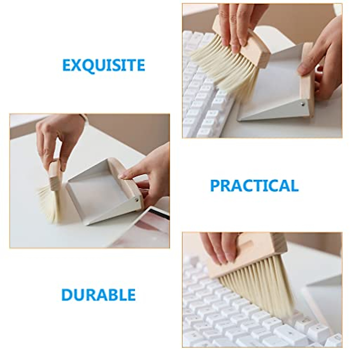 SHERCHPRY Sofa Storage Bin 1 Set of Mini Broom and Dustpan Set, Desktop Cleaning Broom with Clean Pan, Small Pan Brush for Sweeping Table Tabletop Countertop Window Cleaner Storage Bin