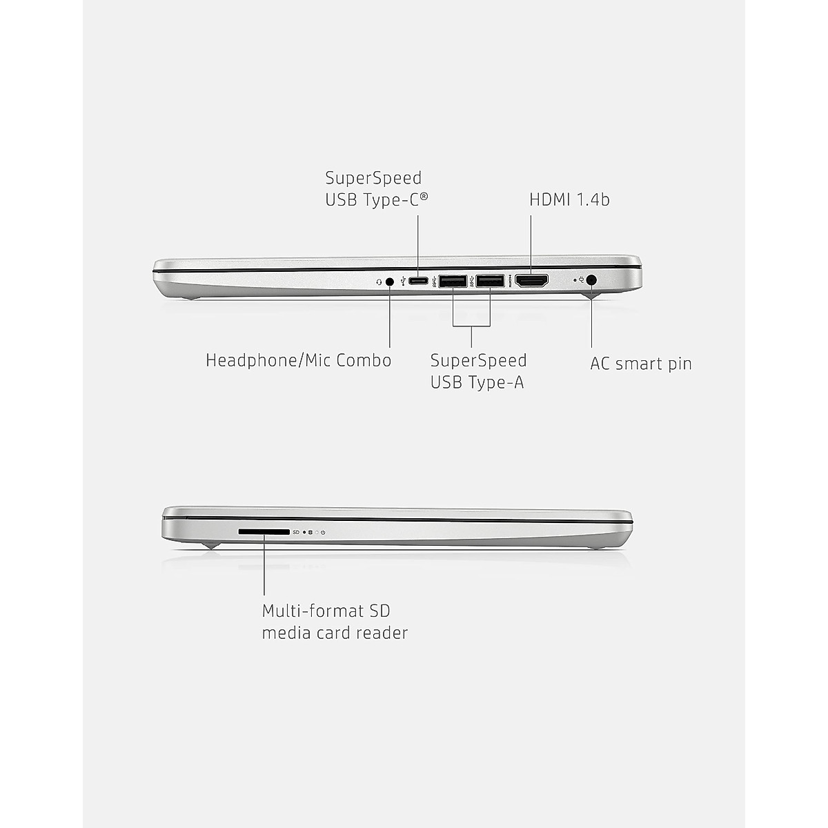 HP 14 inch Laptop, Intel Pentium Silver N5030 Processor, Intel UHD Graphics, 128 GB SSD, Windows Window 11 in S Mode (14-dq0090nr, Natural Silver)