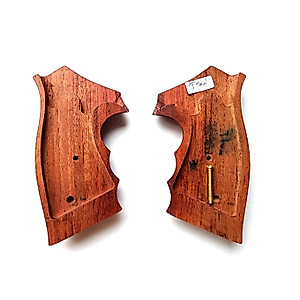 BMPL Hardwood Luxury Laser Grips Compatible with Taurus Medium/Large Frame.357 M44, 65, 66, 80, 82, 83, 96, 431, 441, 607, 608, 669 Revolver Handmade, Brown,Red