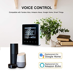 Smart Thermostat, Alexa Thermostats for home, LCD Touch-screen Programmable Thermostat with Water Heating, 3A Digital Temperature Controller for Home School Office Hotel