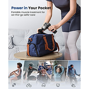 BOB AND BRAD C2 Massage Gun, Mini Massager Gun Deep Tissue, Professional Electric Back Massager for Athletes, Handheld Massager with LED Stall Force Display, FSA and HSA Eligible - Silver Grey