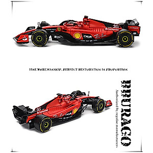 JODIYAAH Bburago 1:24 F1 2023 SF23 16# Charles Leclerc Ferrari Alloy Car Die Cast Car Model Collection Gift (1/24 SF23 16#)