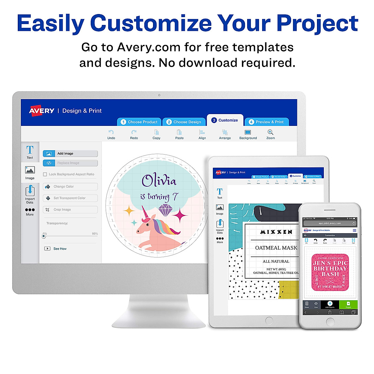 Avery Matte White Round Labels, Sure Feed Technology, Permanent Adhesive, 1-1/2", 400 Labels (8293)