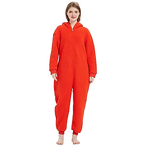 JNVarbeitet Adult Animal Onesie Elmo Costume Cosplay Unisex One Piece Pajamas for Women Men XL