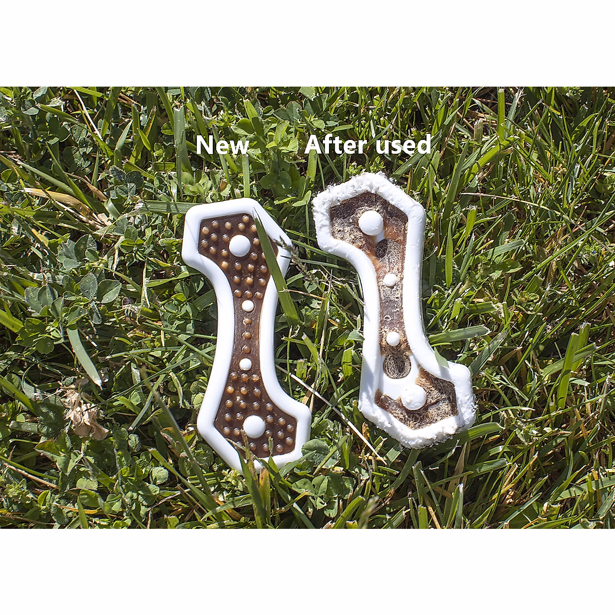 ONTWOPETS 2in 1 Dog Chew Toys for Aggressive Chewers - Nylon Dog Chew Toy with Edible Treat Layer (Bone_New, Large)